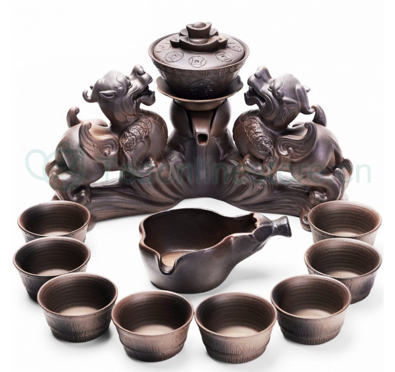 Inexpensive Pair Pixiu Automatic Tea Set Sales | Teaonline
